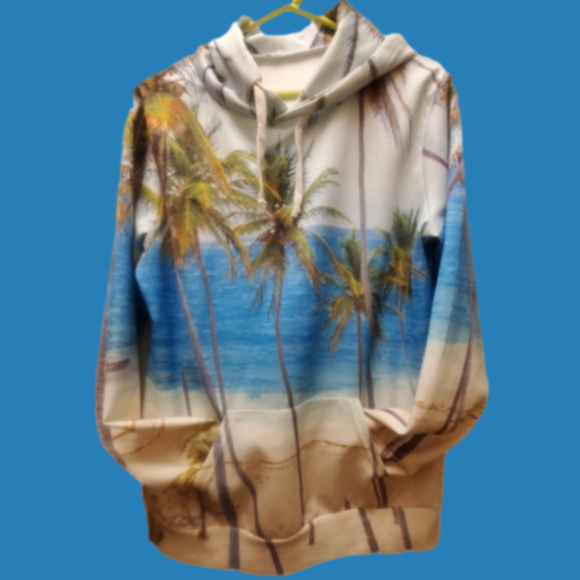 unknown | Tops | Womens Beach Themed Pullover Hoodie With Front Pocket ...